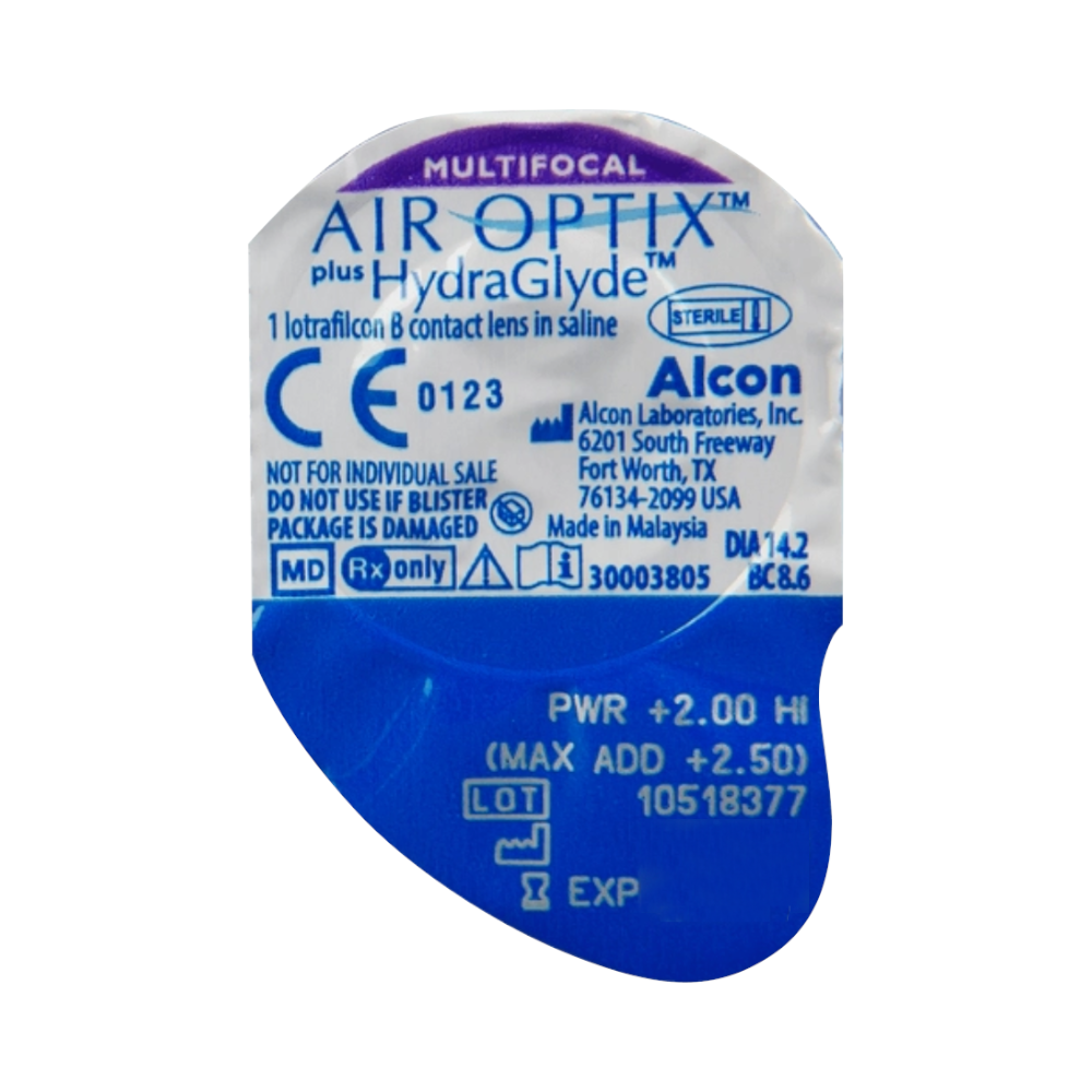 Air Optix Plus HydraGlyde Multifocal - 6 lentilles mensuelles ...