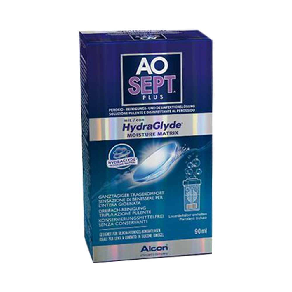 AOSEPT PLUS with HydraGlyde - 90ml + étui pour lentilles - Soins des ...